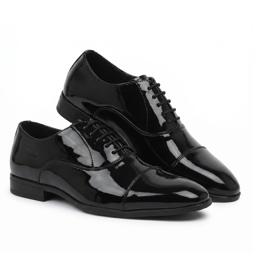 Patent Black Oxford Shoes for Men – Formal Party Wear | Ethik Suit Up